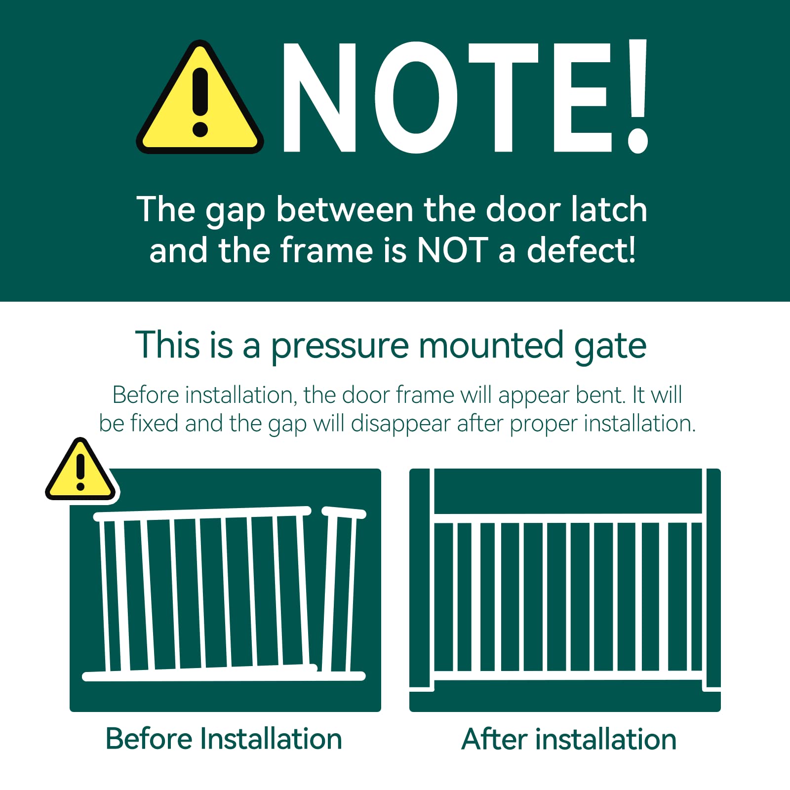 BABELIO 29-46 Inch Pressure Mounted Metal Baby Gate with Vintage Dark Brown Wood Pattern, Easy Install, No Drilling, No Tools Required, with Wall Protectors and Extenders