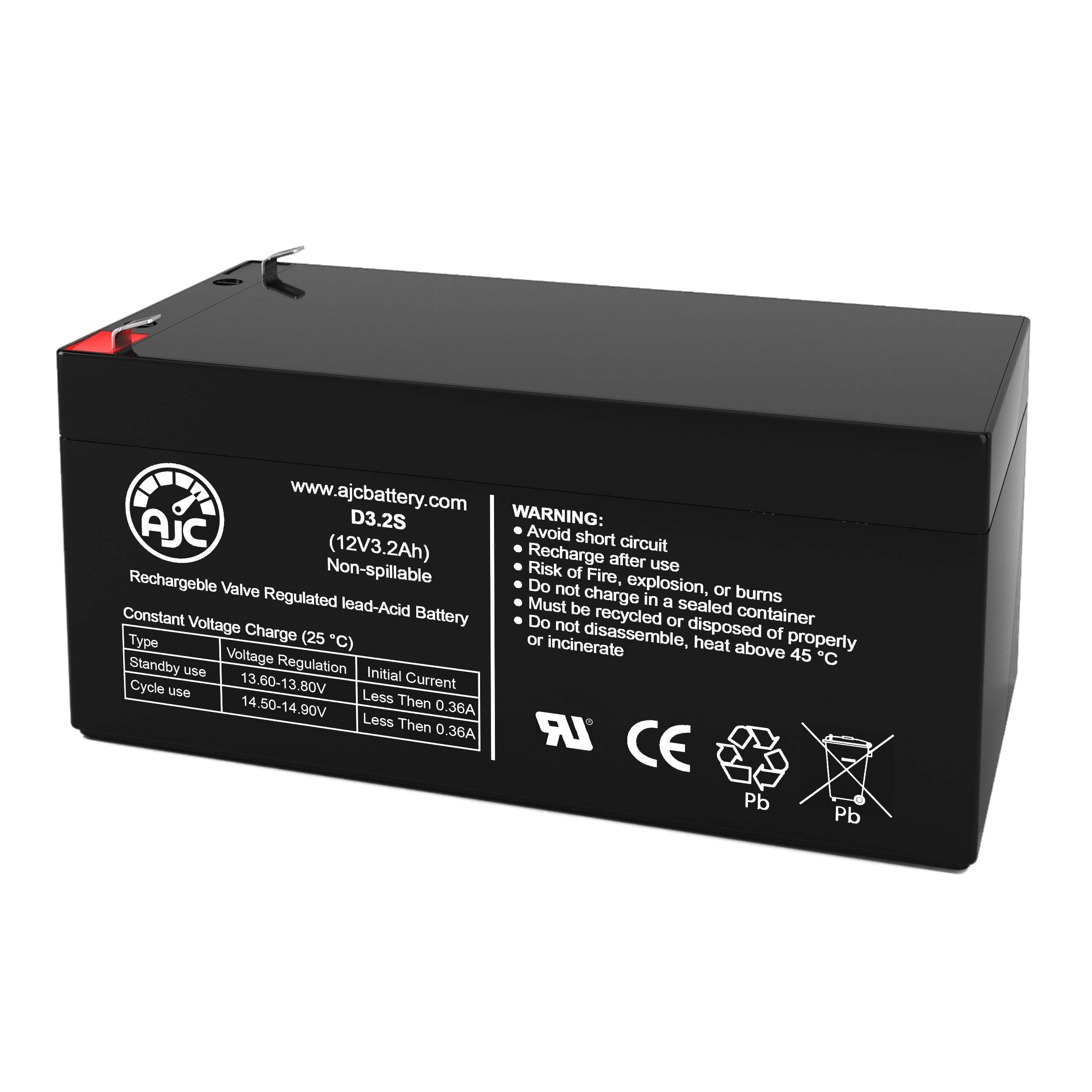 AJC Battery Compatible with APC BackUPS ES 350G BE350G 12V 3.2Ah UPS Battery