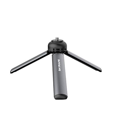 Aluminum Alloy Mini Tripod Cell Phone Tripod Handheld Desktop Tripod for Pocket 2/ONE X2/OM 4/ Osmo Mobile Series/Osmo Action/Osmo Pocket/Insta 360 / Fimi Palm (Silver)