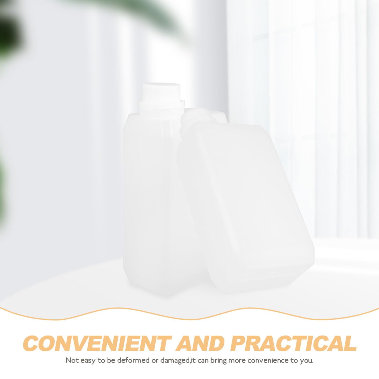 Baluue 1L Plastic Jug Bottle, High Capacity HDPE Plastic Gallon Jug with Leak-Proof Screw-On Cap Empty Refillable Water Jug Food Grade Liquids Container for Water Sauces Soaps Detergents