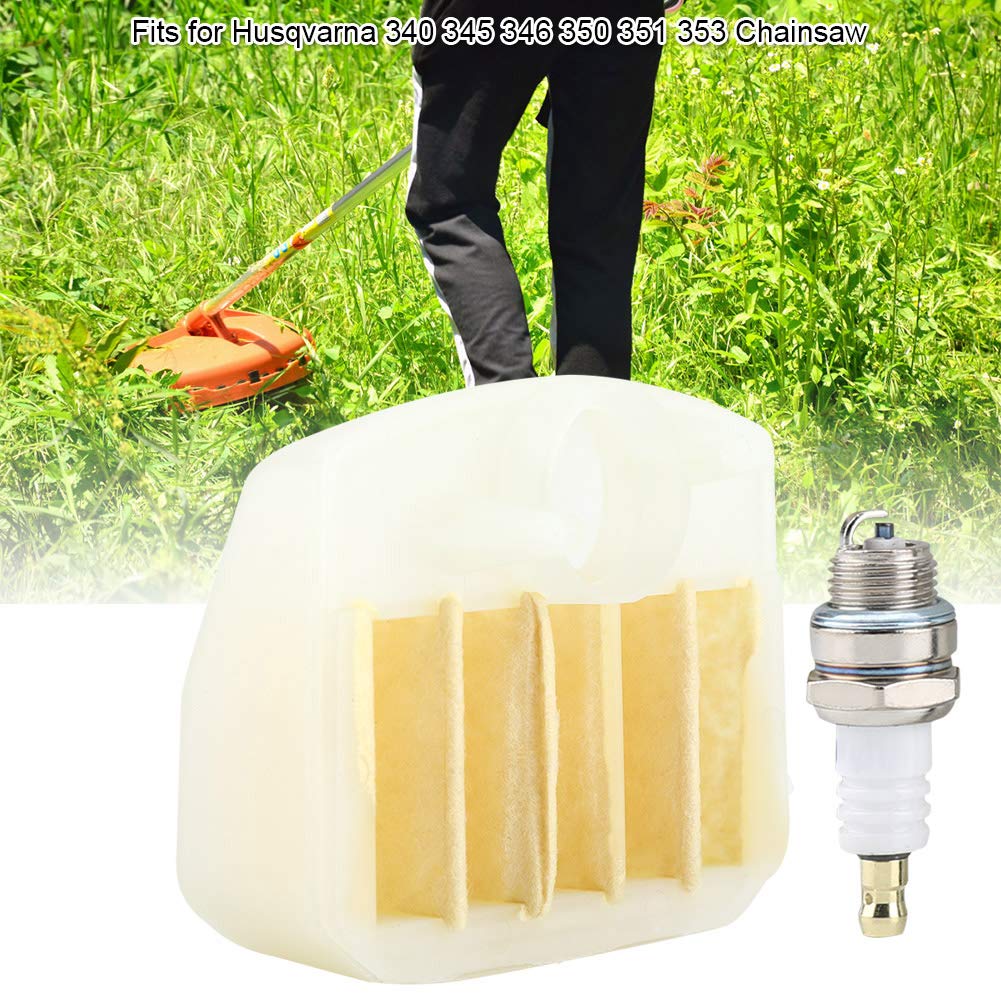 Air Filter Spark plug, L7T Spark Plug Kit for Husqvarna 340 345 346 350 351 353 Chainsaw