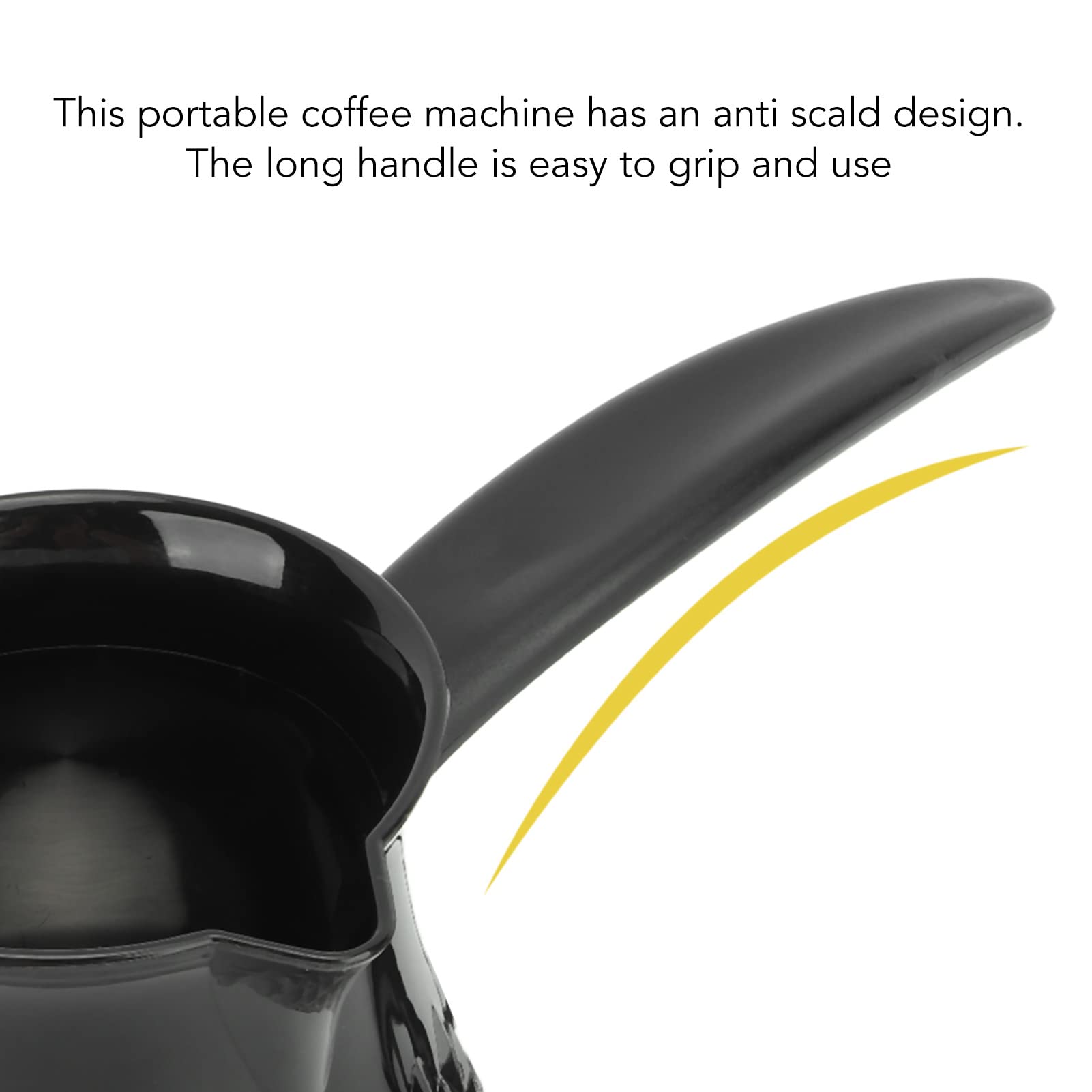 Asixxsix 600W Electric Coffee Pot, 600ML Turkish Coffee Maker Machine Electric Pot with with Removable Handle Coffee Kettle Portable Electric Hot Water Kettle for Tea Coffee