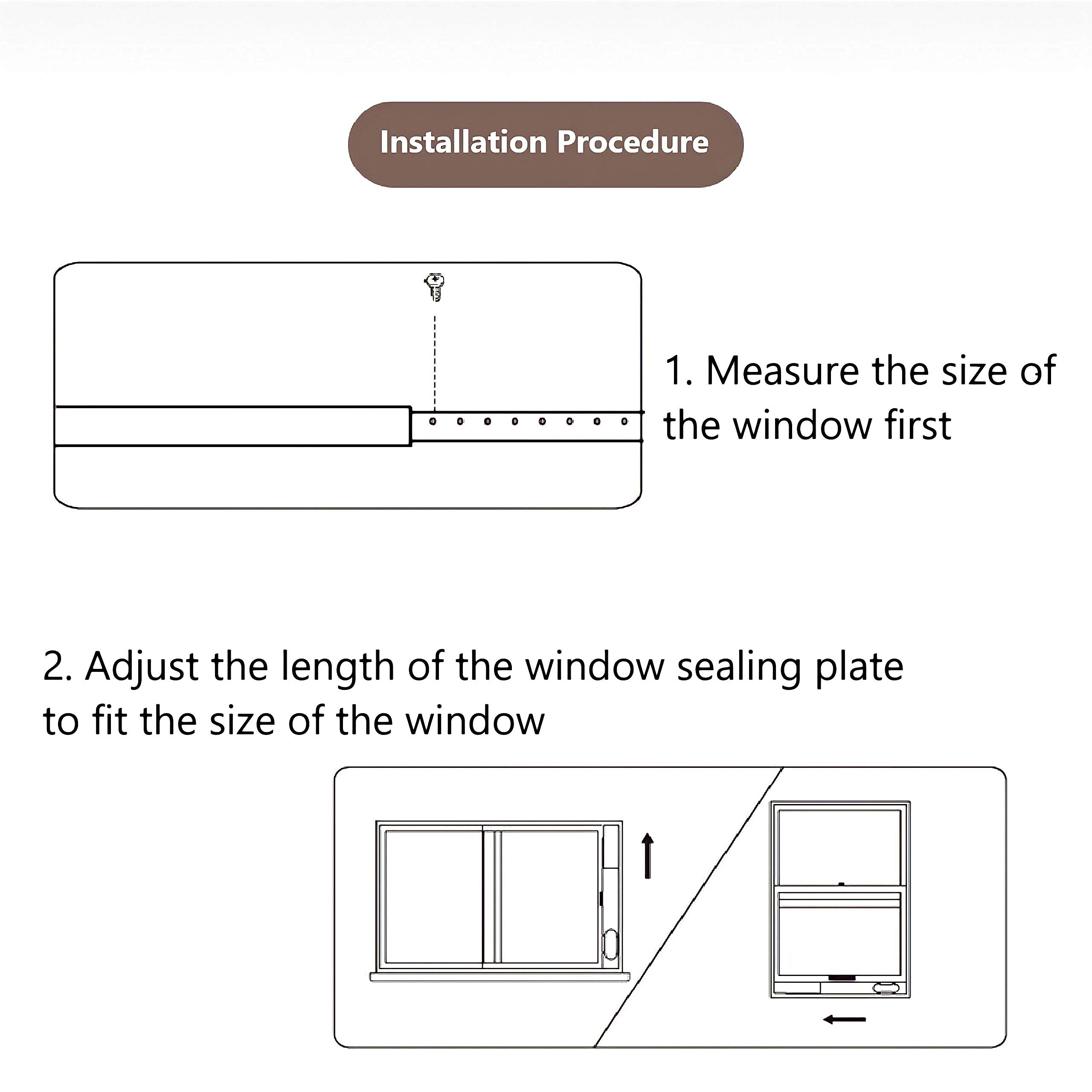 ASKAWTE 2PCS Air Conditioner Window Sealing Plate,Portable Air Conditioner Window Vent Kit, Adjustable Length Portable Ac Vent Kit, Window Slide Kit Plate for Portable Air Conditioner