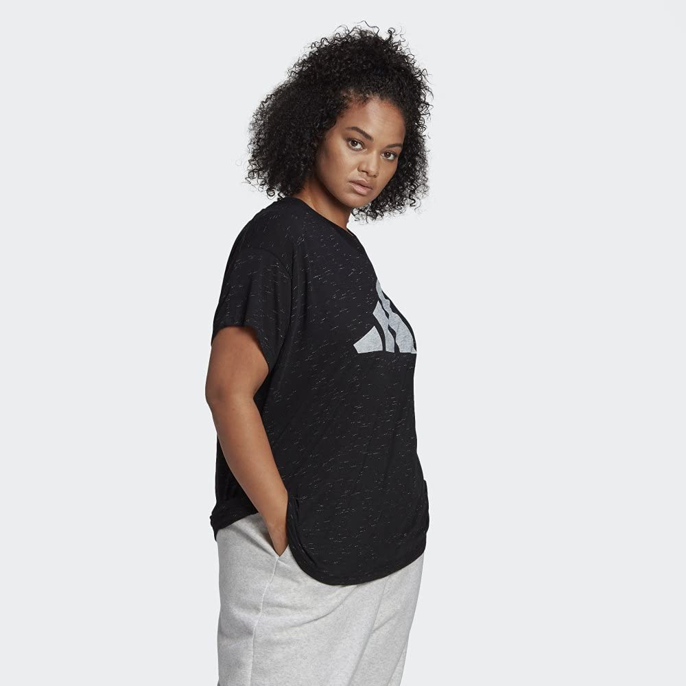 adidas womens Win 2.0 Tee Black Melange 1X