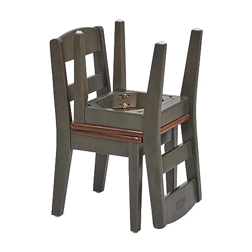 ECR4Kids Hideaway Chair, Kids Furniture, Dark Walnut/Grey Wash, 2-Pack