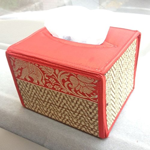 amazingmarketonline Tissue Cover Box Thai Handmade Home Decor Dinner Camping Napkin Paper Car