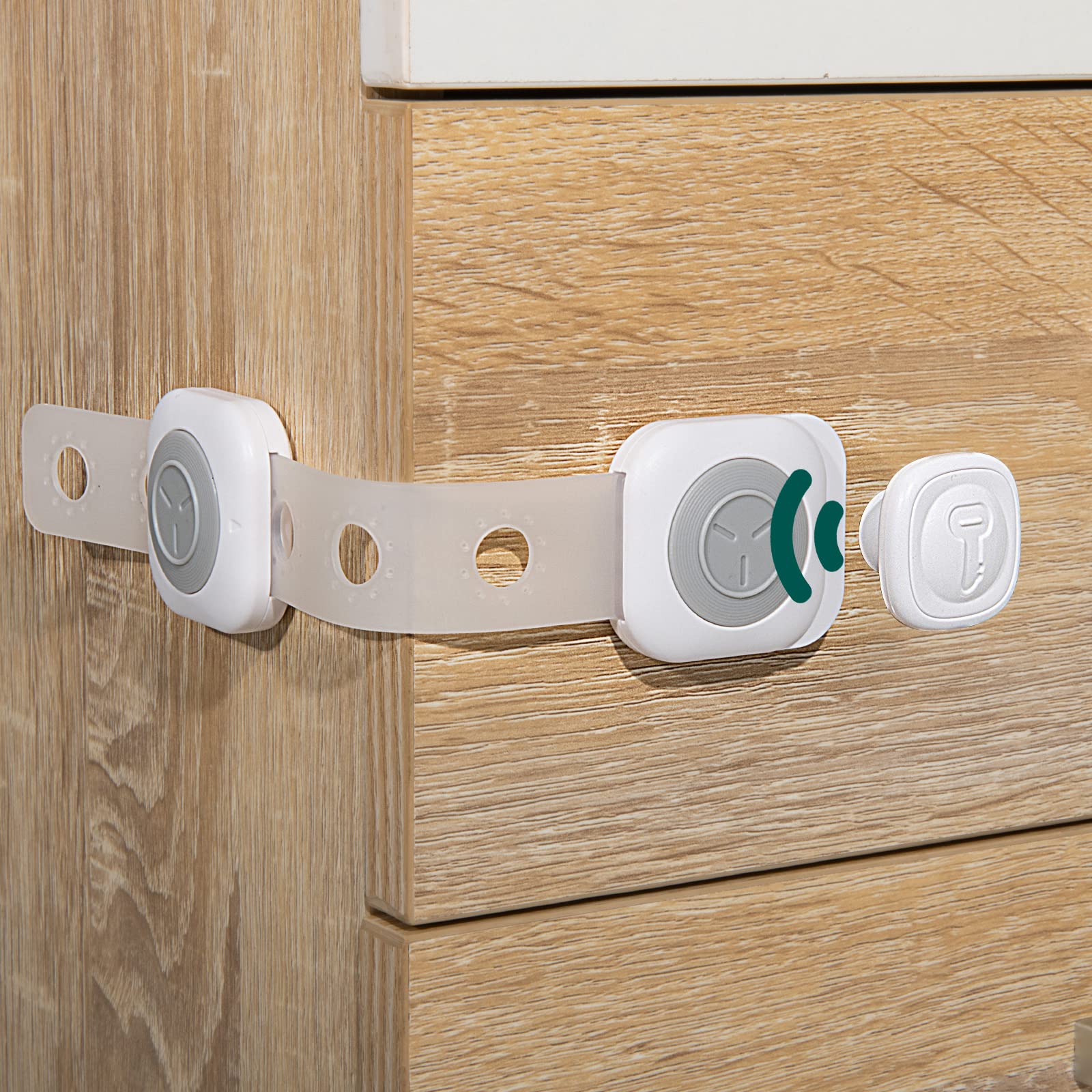 Babelio Refrigerator Lock, Magnetic Child Proof Cabinet Latches, 2 Pack Cabinet Locks for Babies, Baby Proofing Door Latch