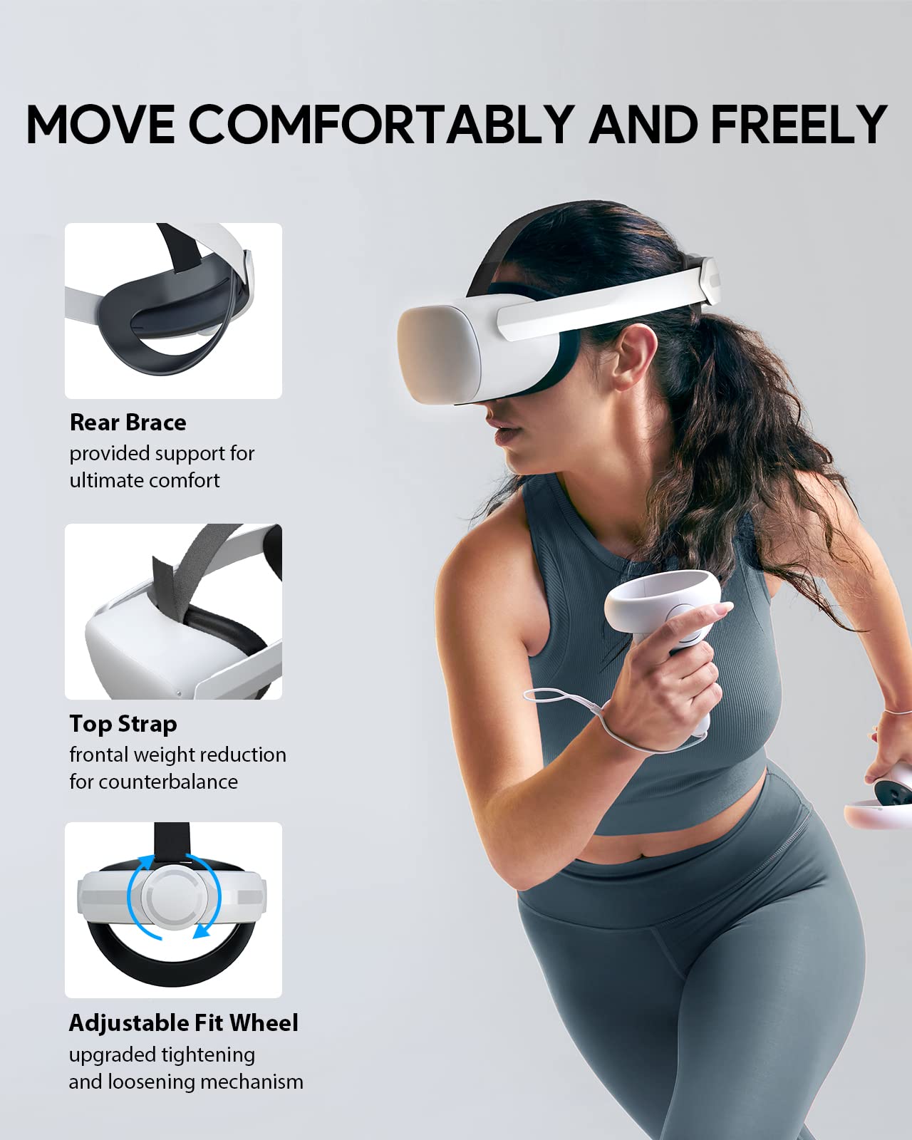 AUBIKA Head Strap for Meta/Oculus Quest 2, Replacement for Elite Strap, Enhanced Support and Comfort in VR