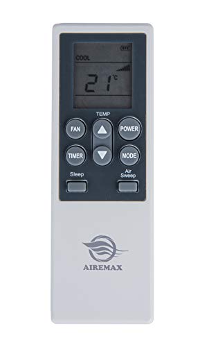 AireMax Portable Air Conditioner and Heater with Remote Control | For Rooms up to 500 Sq.Ft. | 24H Timer | Auto Restart | Wheels | LED Display | 4 Modes | White | APE514H