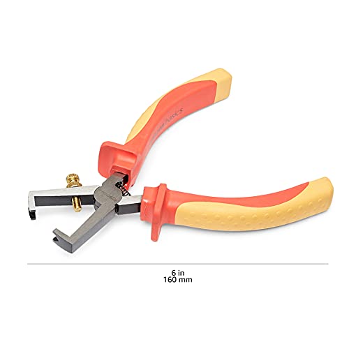 Amazon Basics 1000 Volt VDE Insulated End Wire Stripping Pliers, 6-inch