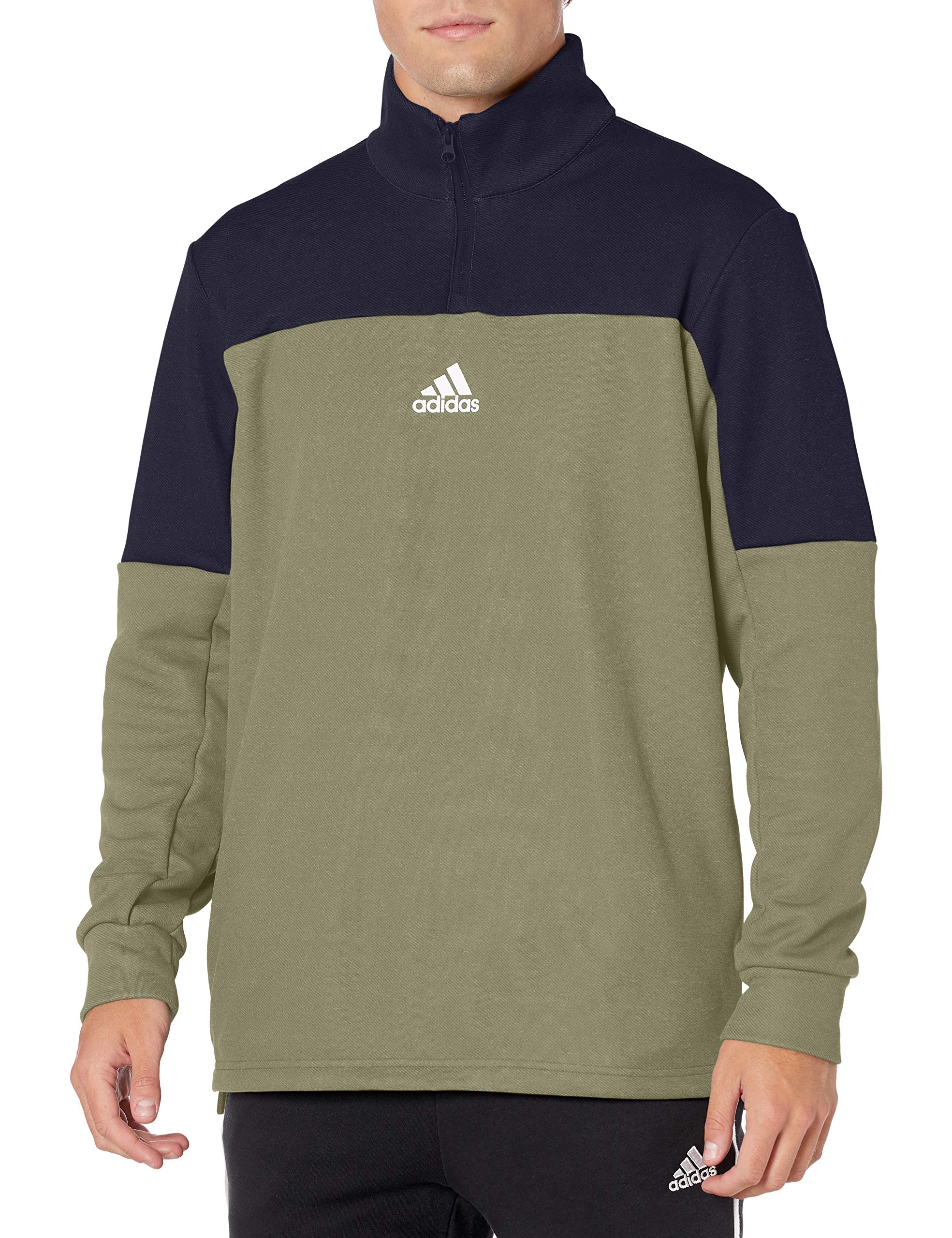 adidas mens Game & Go 1/4 Zip Pullover Black/Black/White Small