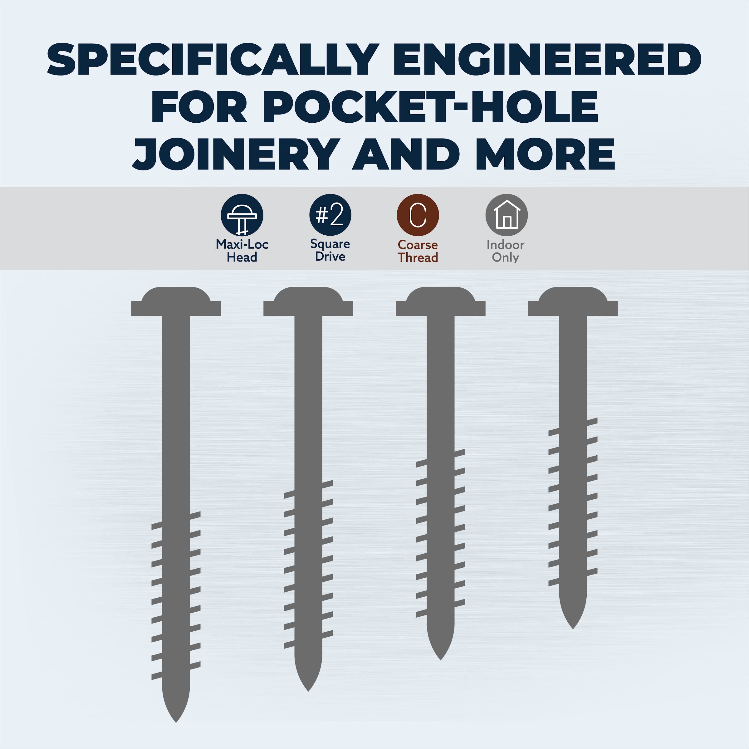 Kreg SML-C250S5-250 Stainless Steel Pocket Hole Screws - 2 1/2-Inch, #10 Coarse, Washer Head, 250 count
