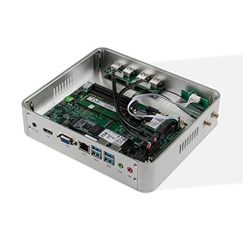 KINGDEL Smart Design Mini Desktop Computer, Fanless Mini PC with i3 7th Gen. CPU, 16GB RAM, 256GB SSD, 4K: 4096x2304, HD Port, VGA, LAN, All Metal Body