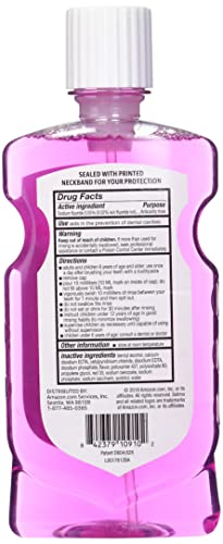 Amazon Brand - Solimo Kids Anticavity Fluoride Rinse, Alcohol Free, Bubble Gum, 500mL, 16.9 fl oz (Pack of 1)
