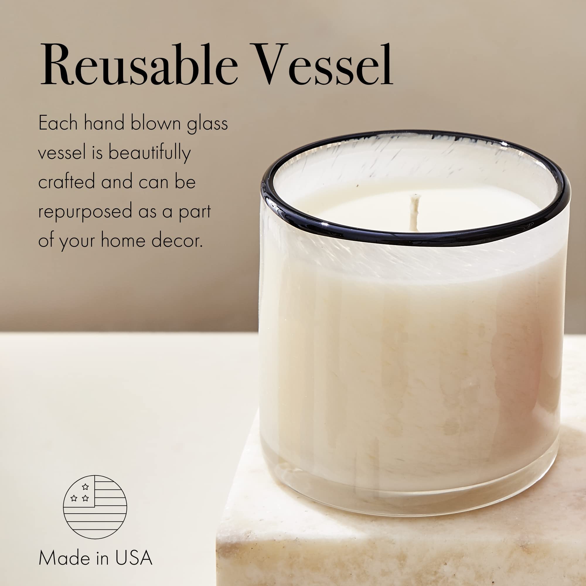 LAFCO New York Classic Candle, Champagne - 6.5 oz - 50-Hour Burn Time - Reusable, Hand Blown Glass Vessel - Made in The USA