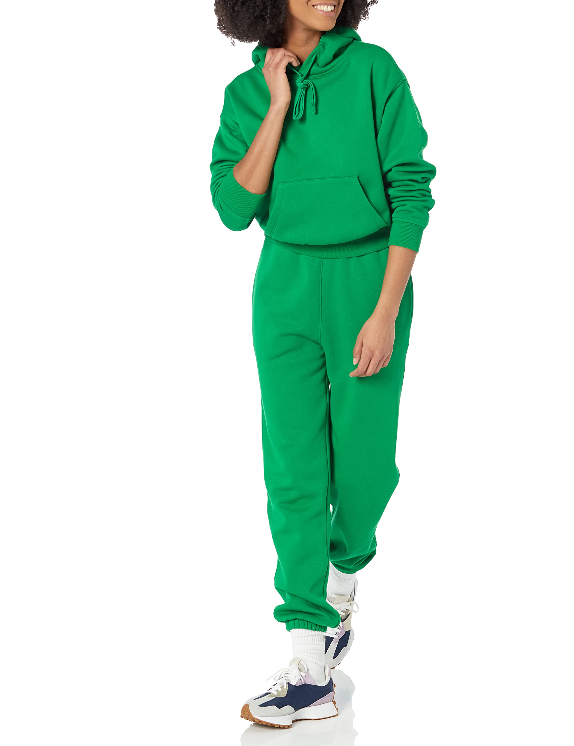 Amazon Essentials Women's Crop Hoodie Sweatshirt (Available in Plus Size), Green, XX-Large