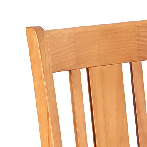 Amazon Brand – Ravenna Home Classic-Style Solid Pine Dining Chair, 40"H, Honey Pine Finish, Set of 2