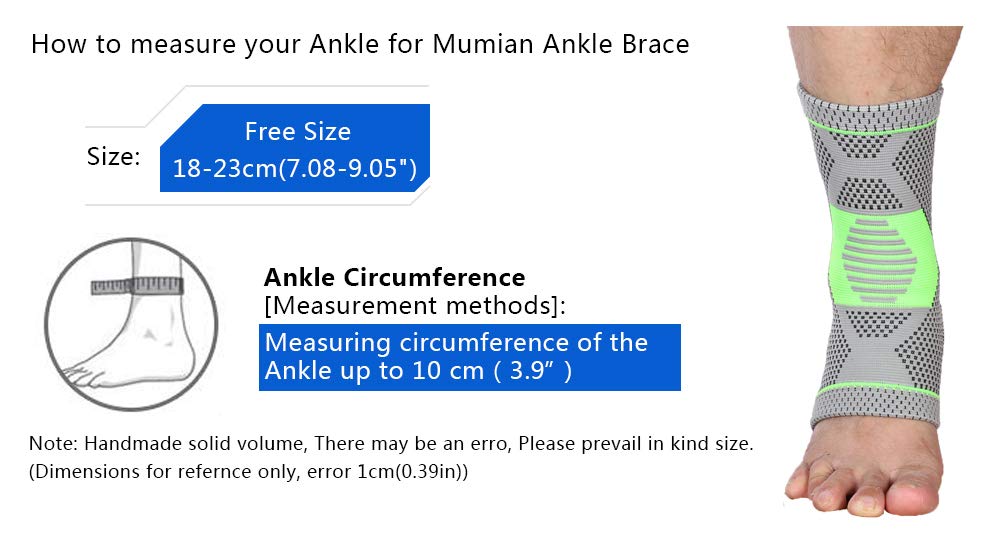 Ankle Brace Compression Support Sleeve (1 Pair) - Nuoda Ankle Compression Socks for Plantar Fasciitis, Arch Support, Foot & Ankle Swelling, Achilles Tendon, Joint Pain, Injury Recovery (Medium)