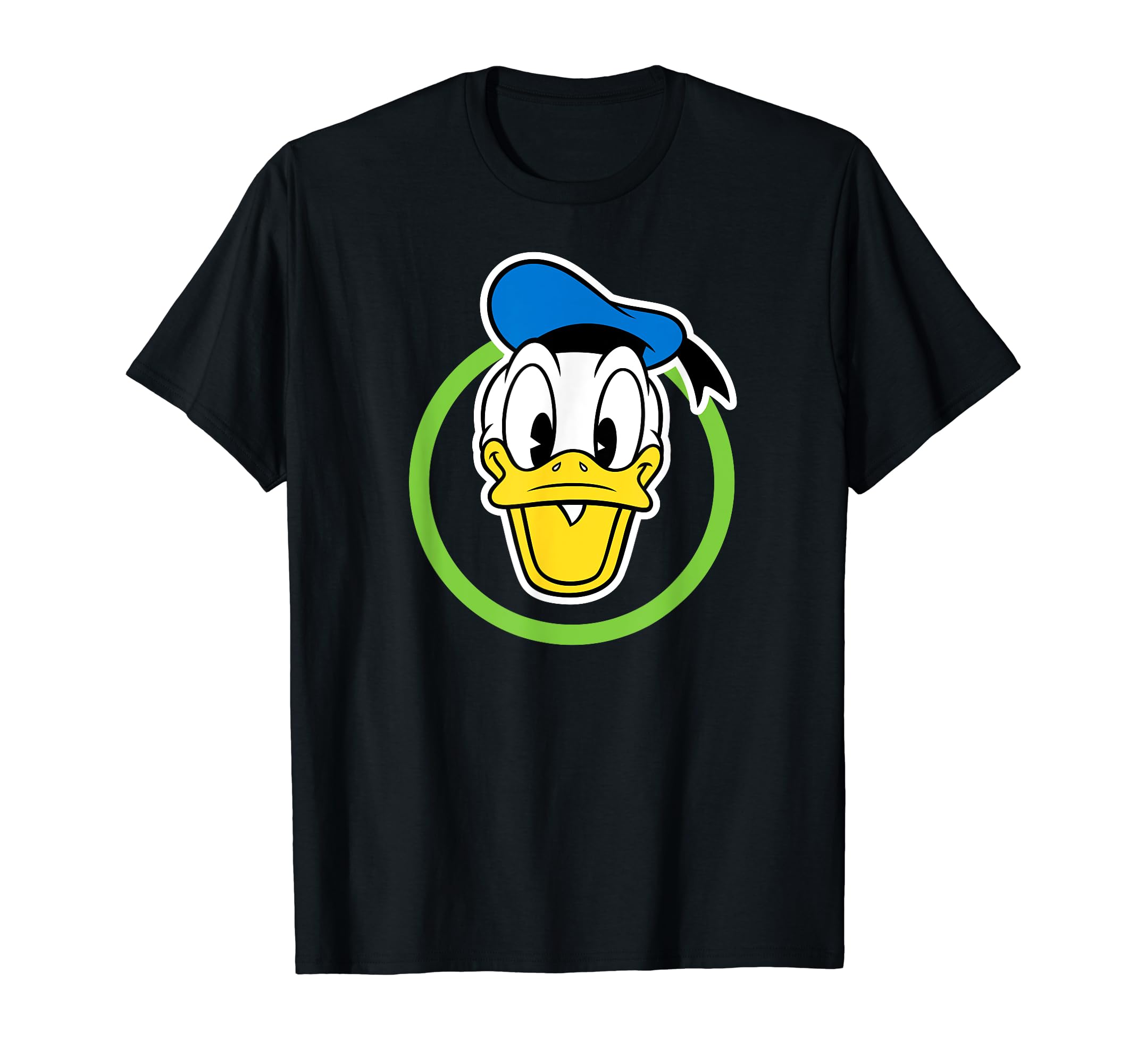 Amazon Essentials Donald Duck Green Circle Portrait T-Shirt