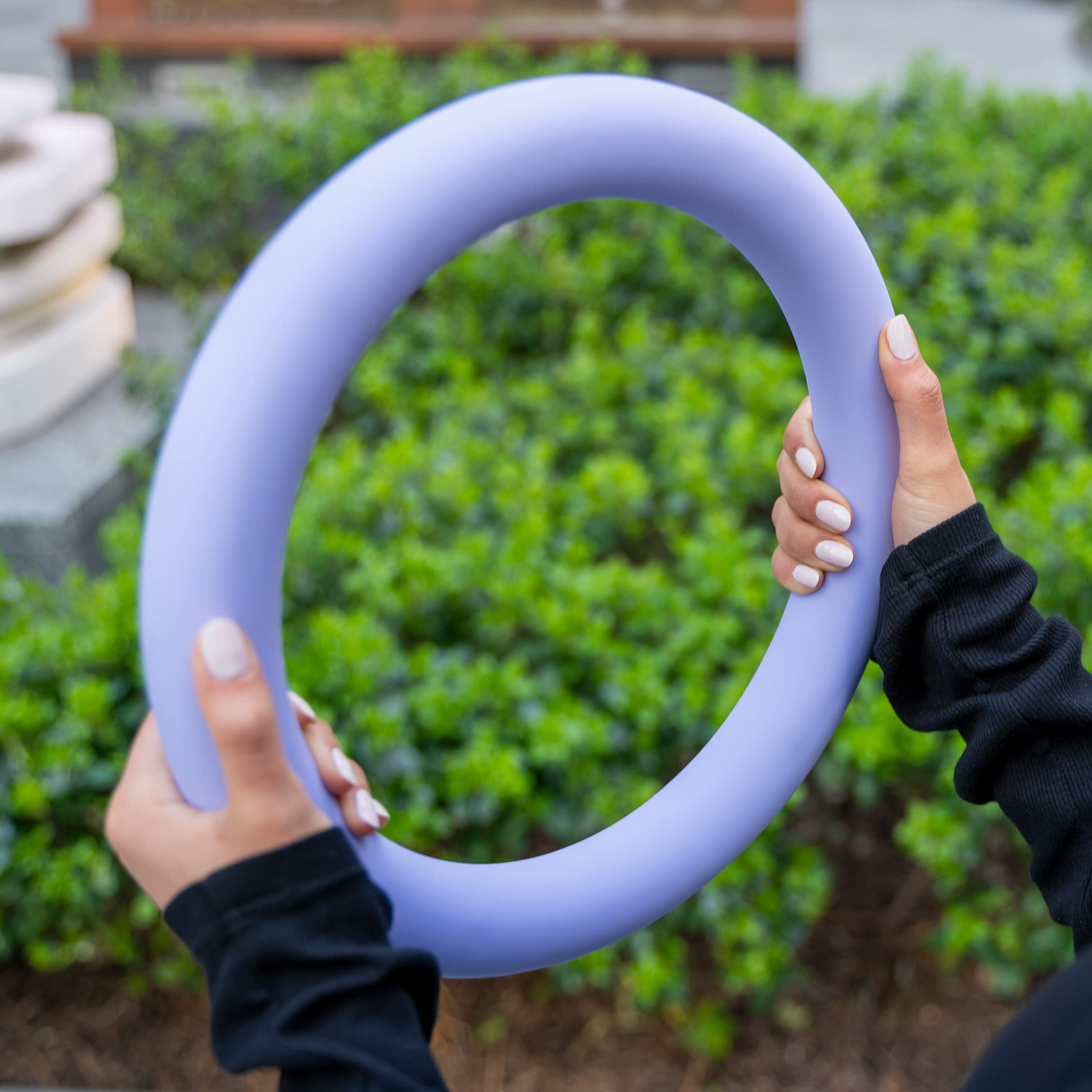 Apana Yoga Power Ring 10 Pound Strength Workout And Training Ring Yoga Dance Pilates Barre Silicone Ring For Workout and Toning (Lavender)