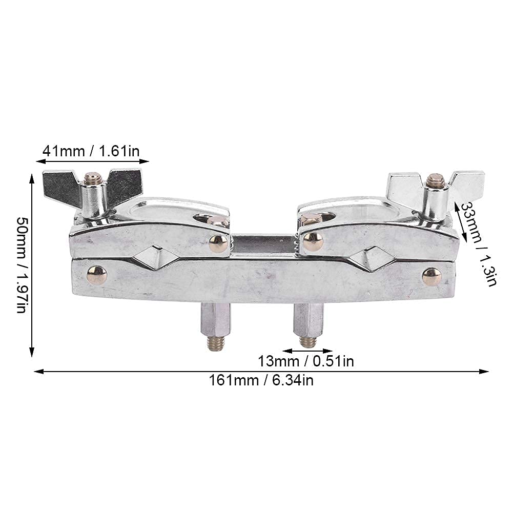 Drum Clip Rod Zinc Alloy Connecting Clamp Holder Bracket Rod Percussion Multi-function Clip Silver