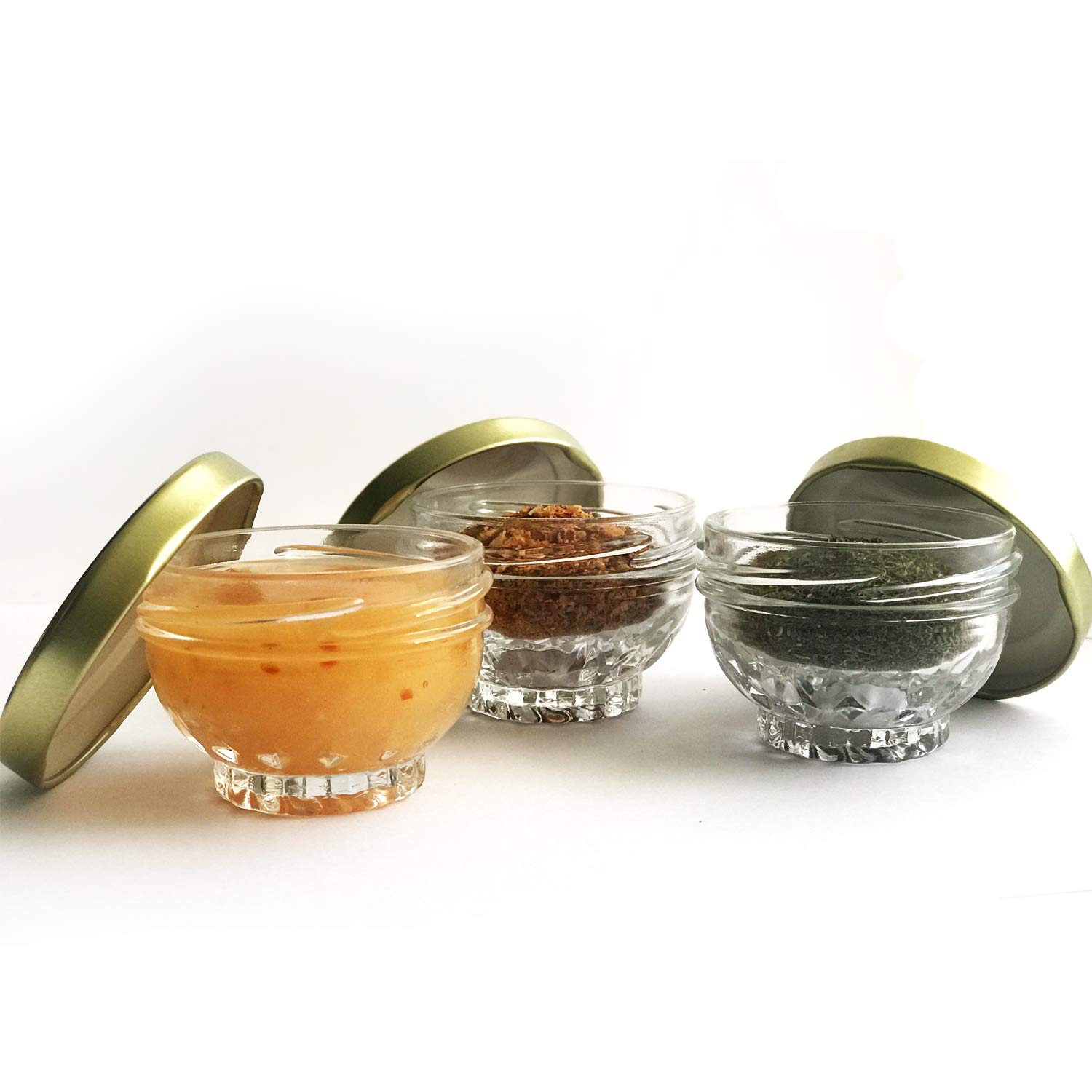 Caviar Line Small Mini Glass Jars With Tin Lids - 24 pack x 1.75 oz β All Purpose Empty Storage Jars