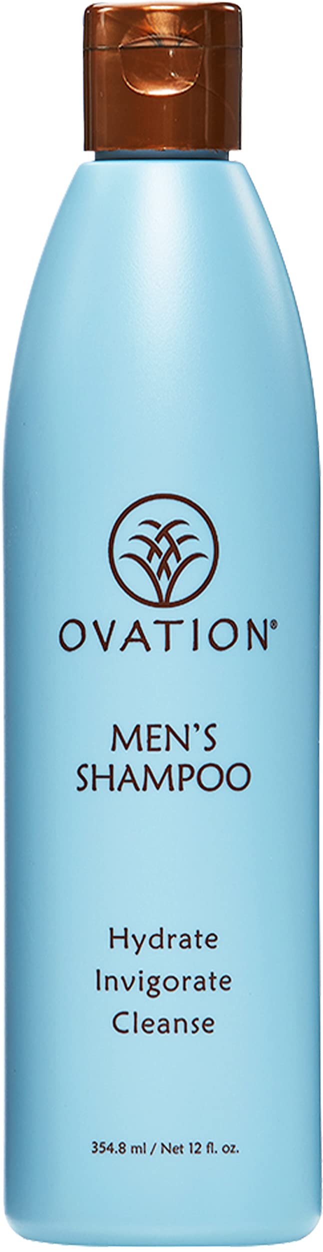 Ovation Hair Men’s Shampoo - Gentle Cleansing and Moisturizing Shampoo for Men - 12 oz - For All Hair Types - No Sulfates or Parabens - With Saw Palmetto, Aloe Vera, Vitamin B5
