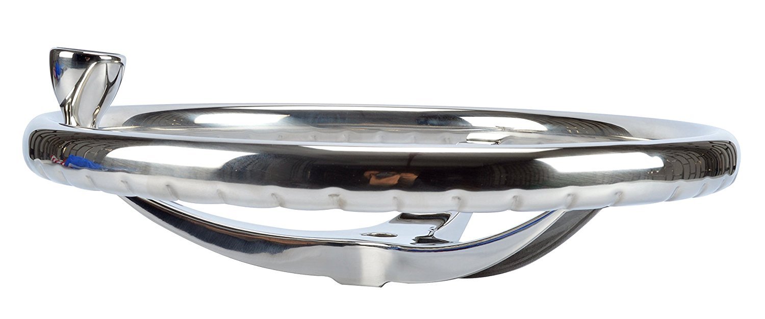 Amarine-made Stainless Steel Boat Steering Wheel 3 Spoke 13-1/2" Dia, with 1/2"-20 Nut and Turning Knob for Teleflex Cable Helm