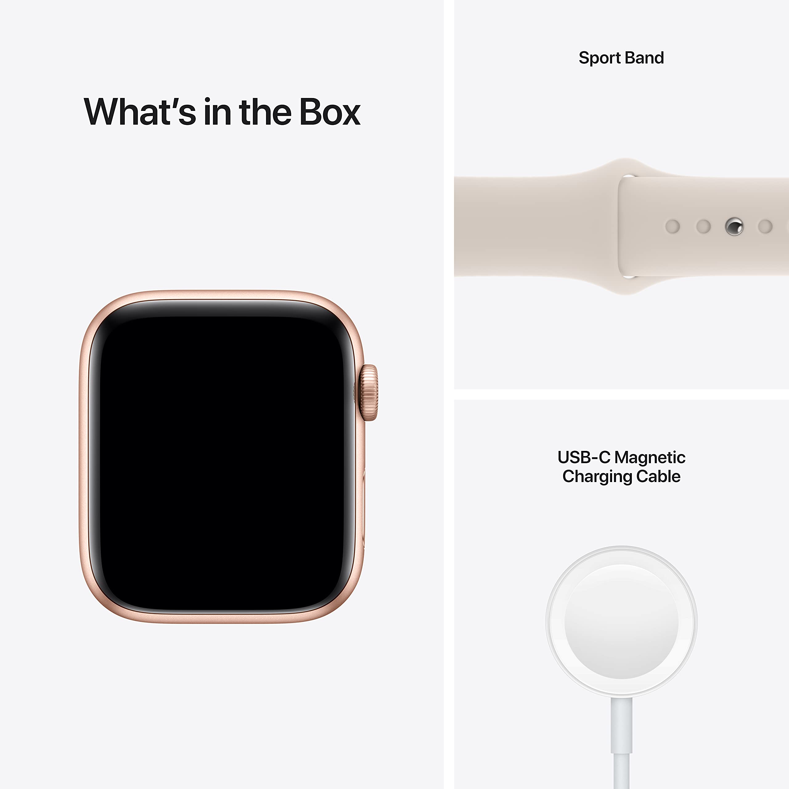 Apple Watch SE 44mm GPS Gold Aluminum Case - Starlight Sport Band