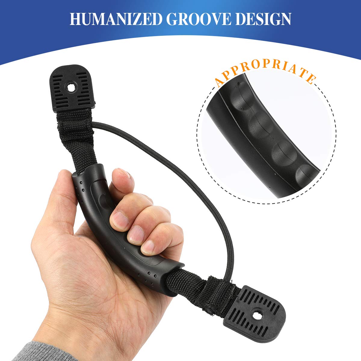 Anndason 4 Pcs Black Kayak Canoe Boat Side Mount Carry Handles/Paddle Park Kayak Handles and Hardwares