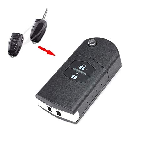 Amautolucky Upgraded Flip Remote Car Key Fob 2 Button 433MHz ID83 Chip for BT50 UP 2011-2015 Uncut HU101 Blade