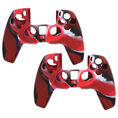 Gamepad Protective Cover Comfortable Anti Extrusion Dust Proof Sweat Proof Game Controller Skin,for Gamepad(Camouflage red)