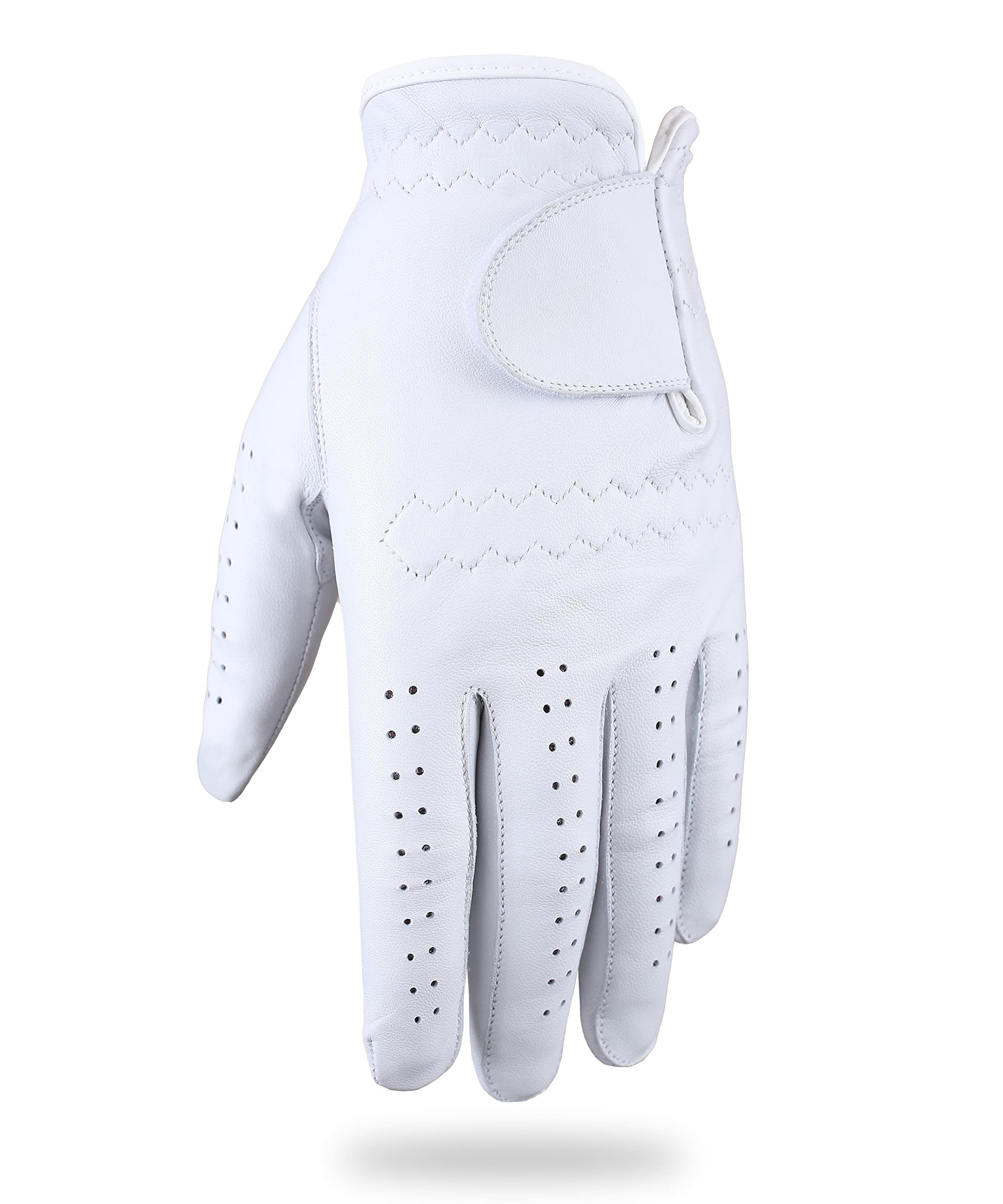 ADIX Sports - 1 Piece Single Left Hand Golf Unisex Premium Leather Golf Glove - Color White (Extra Small)