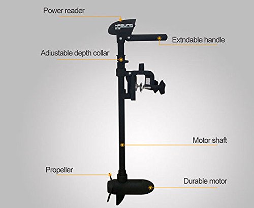 AQUOS Haswing 12V 20LBS Bow Mount Trolling Motor for PF Series Small Pontoon Boat, Inflatable Pontoon Boat, Kayaks, Small Dinghies Rafts