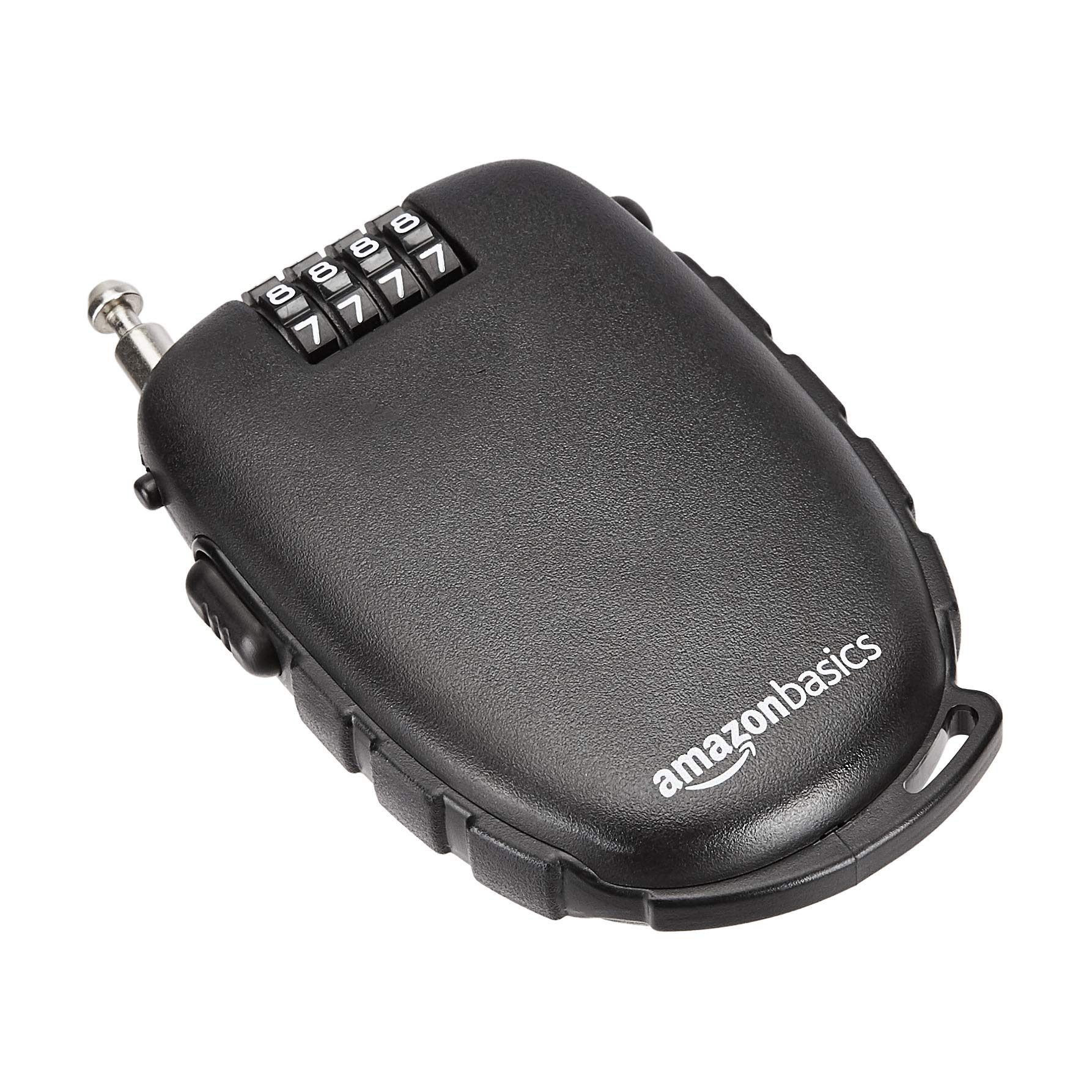 Amazon Basics 4-Digit Combination Retractable Cable Lock, Black