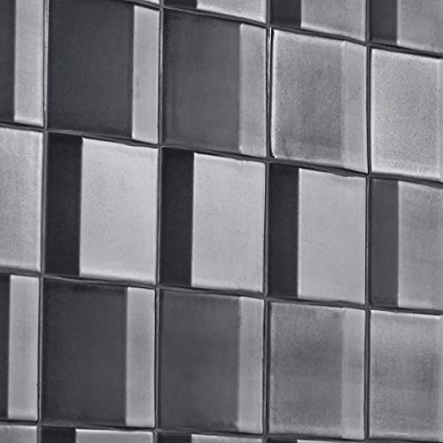 Ardor Edge Black 5.11 in. x 5.11 in. Metallic Porcelain Wall Tile (4.12 Sq. Ft. / Case)