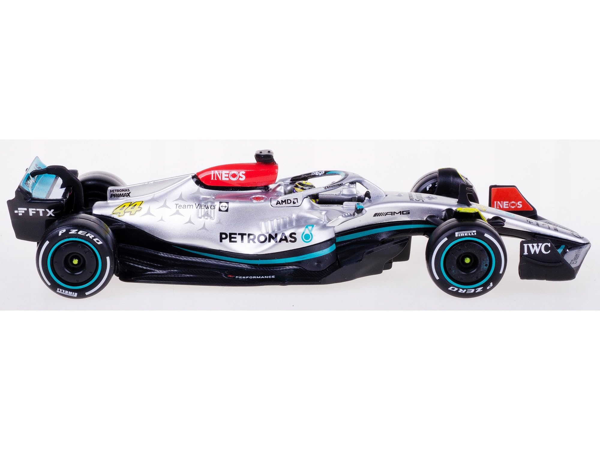 AMG F1 W13 E Performance #44 Lewis Hamilton F1 Formula One World Championship (2022) with Display Case 1/43 Diecast Model Car by Bburago 38066LH
