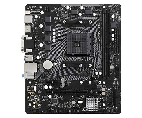 ASRock A520M-HDV Supports AMD AM4 Socket Ryzen™ 3000, 4000 G-Series and 5000 and 5000 G-Series Desktop Processors Motherboard, 32 GB memory storage
