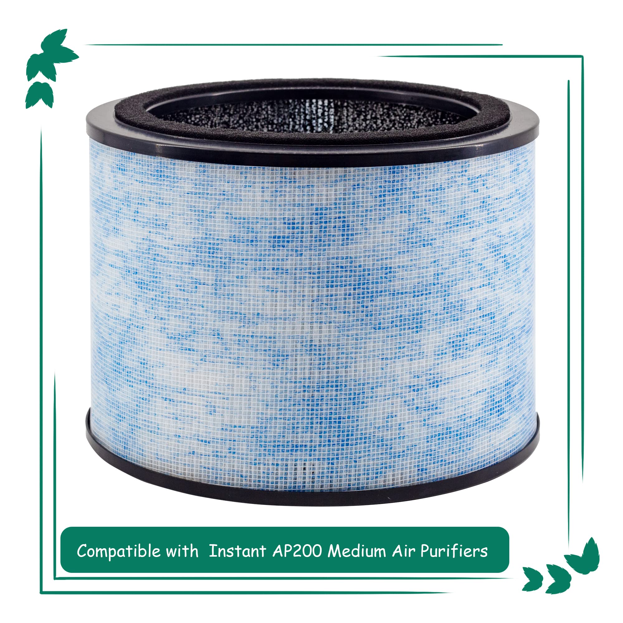 Asheviller AP200 Filter Replacement, Compatible with InstantĀ® AP200 Air Purifier, H13 Grade True HEPA Filter and Activated Carbon Filter, Compare to F200 Filter,2 Pack