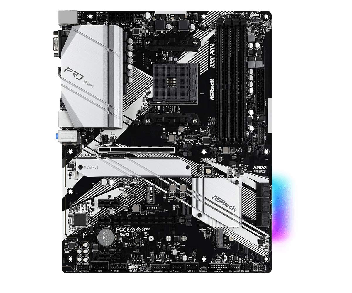 ASRock B550 PRO4 Supports 3rd Gen AMD AM4 Ryzen™ / Future AMD Ryzen™ Processors Motherboard
