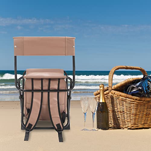 Arrowhead Outdoor Multi-Function 3-in-1 Compact Camp Chair: Backpack, Stool & Insulated Cooler, w/Bottle Holder & Storage Bag, External Pockets, Backrest, Fishing, Hiking, Heavy-Duty, USA-Based