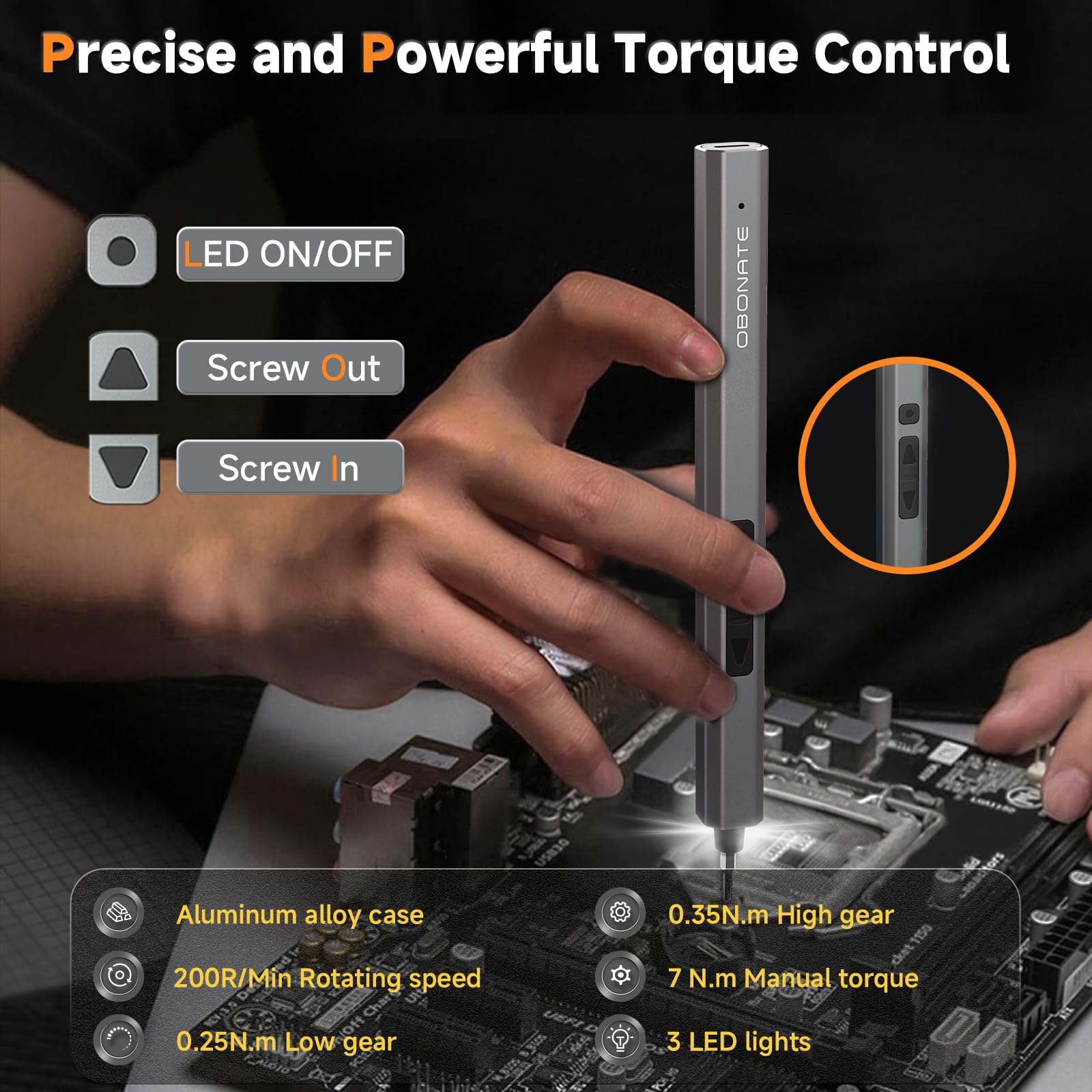 obonate mini Electric Screwdriver Set, 154 in 1 precision Electric Screwdriver Cordless Rechargeable, Electronic Repair Tool Kit for PC Phone Camera Laptop Watch
