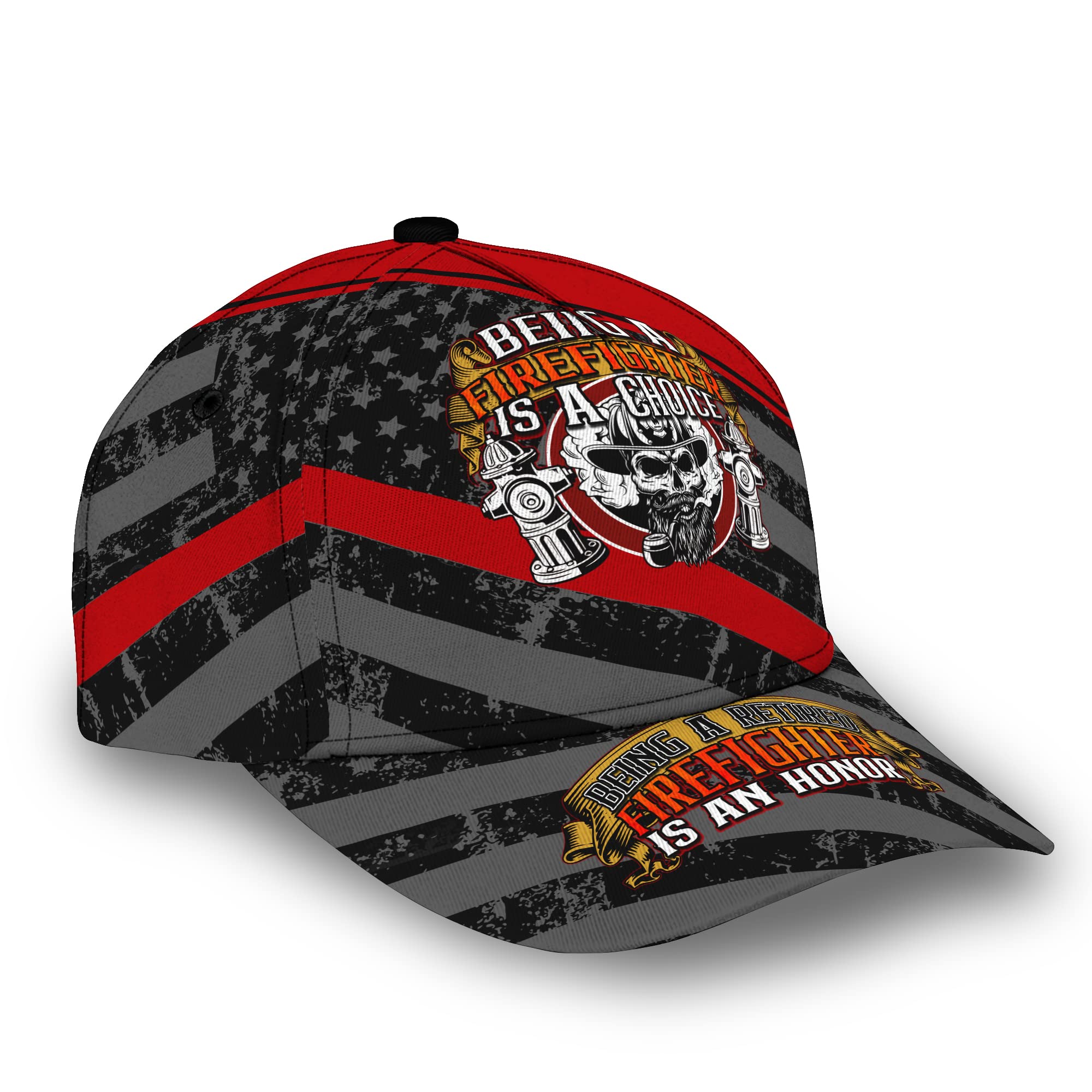 Being A Firefighter is A Choice Being A Retired Firefighter is Honor Adjustable Baseball Caps Mens Unisex Style Headwear Multi