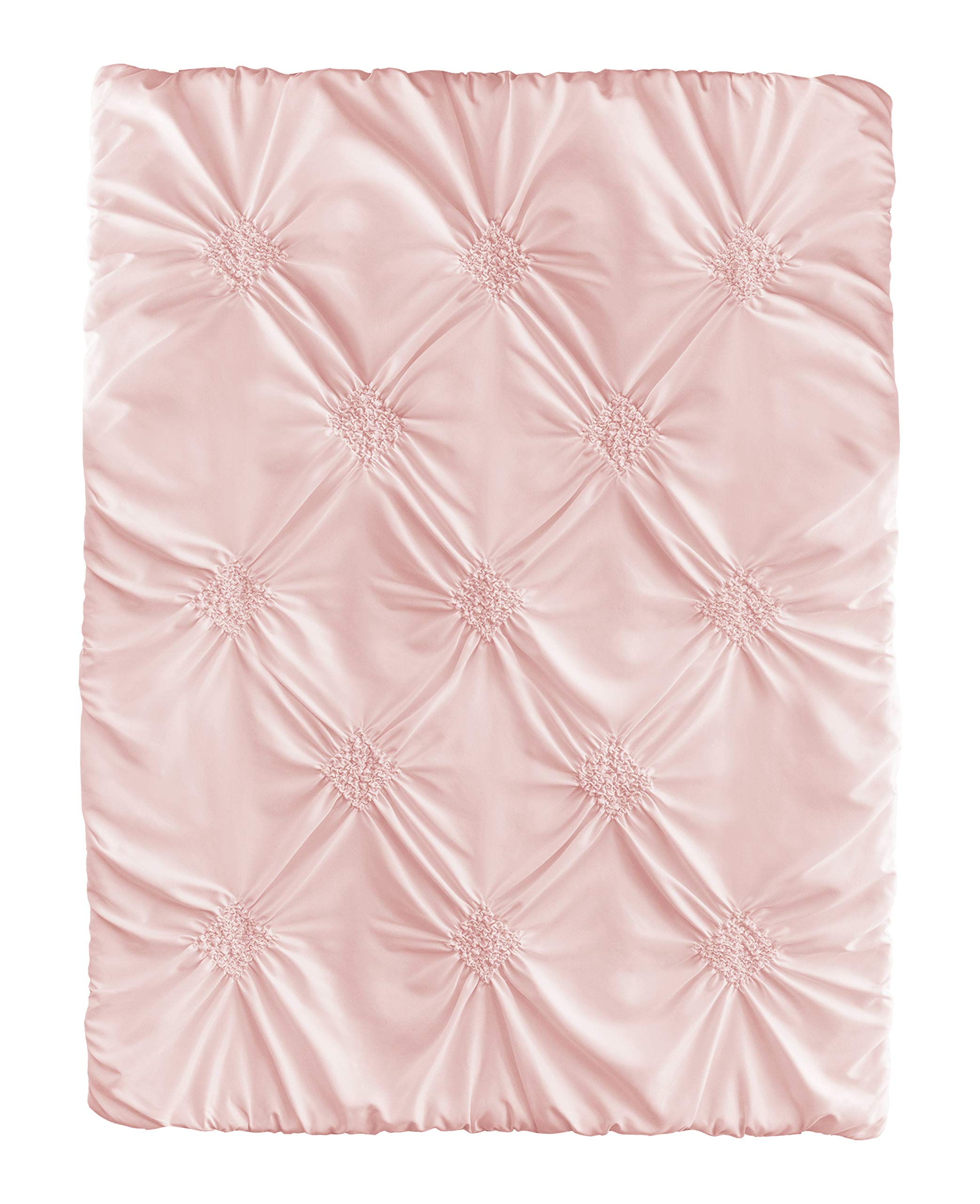 Sweet Jojo Designs Solid Color Blush Pink Shabby Chic Harper Baby Girl Crib Bedding Set 4 pieces