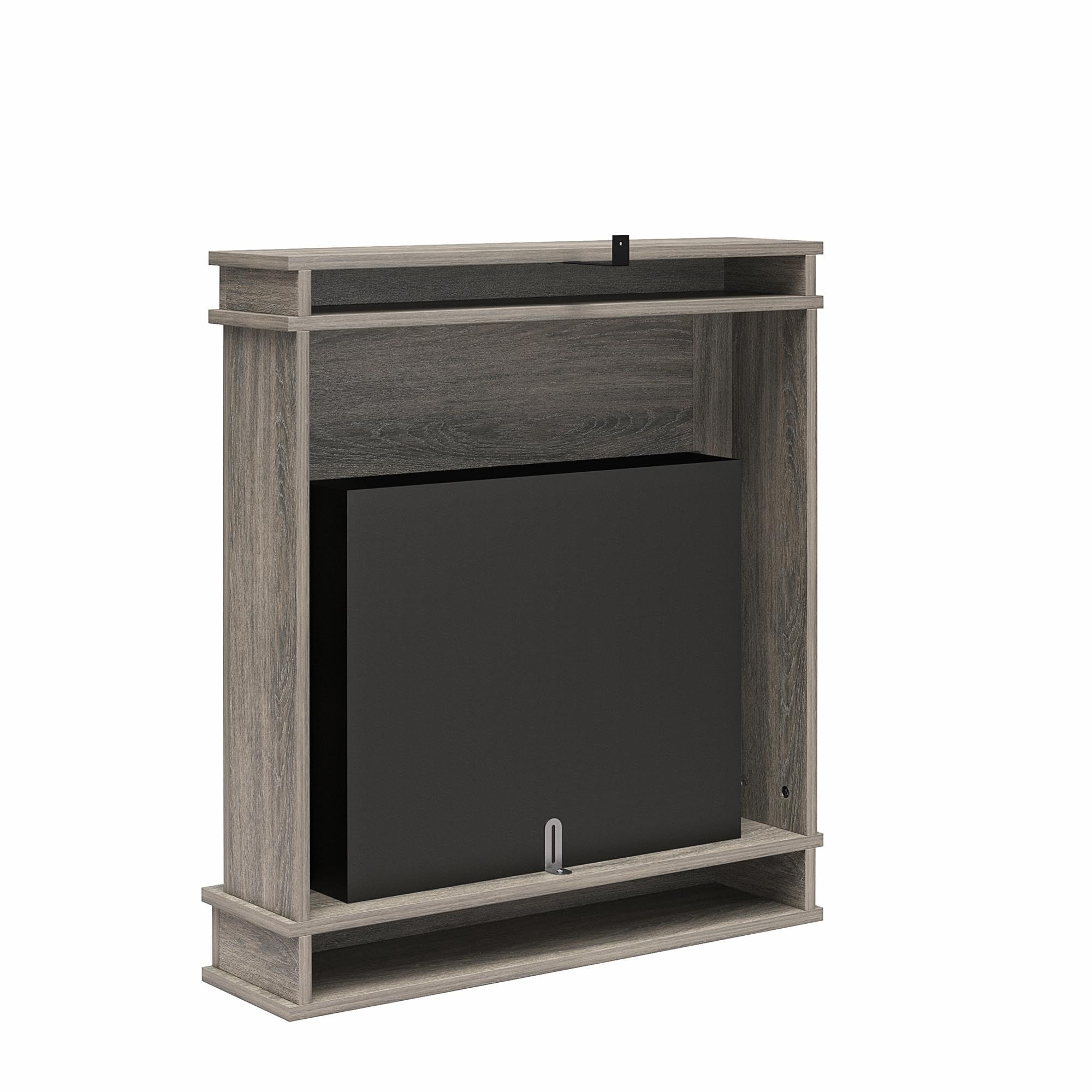 Ameriwood Home Mateo Electric Fireplace with Mantel and Touchscreen Display, Gray Oak
