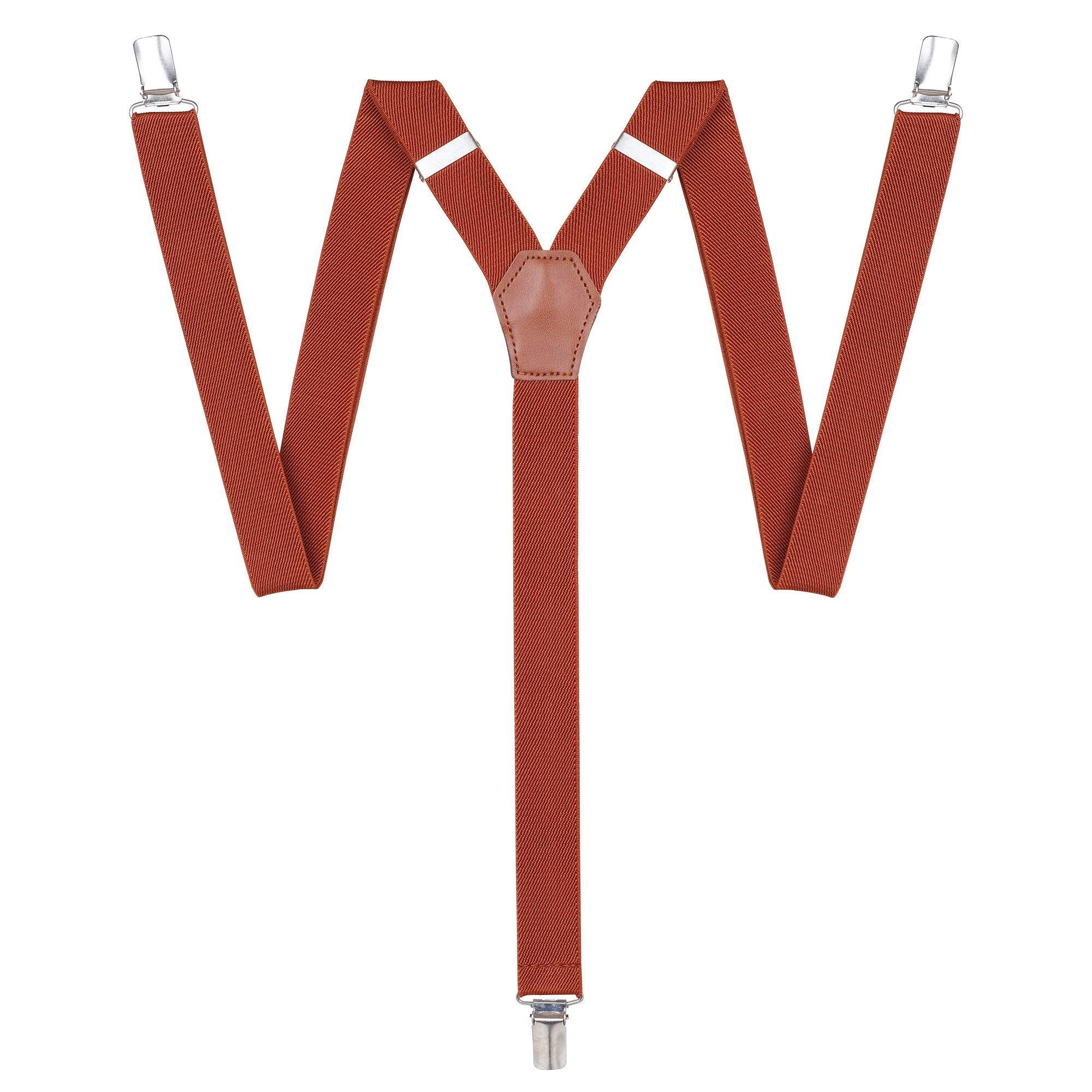 Action Ward Suspenders for Men | Y Back Elastic Suspender Braces (Brown Rust, 10)
