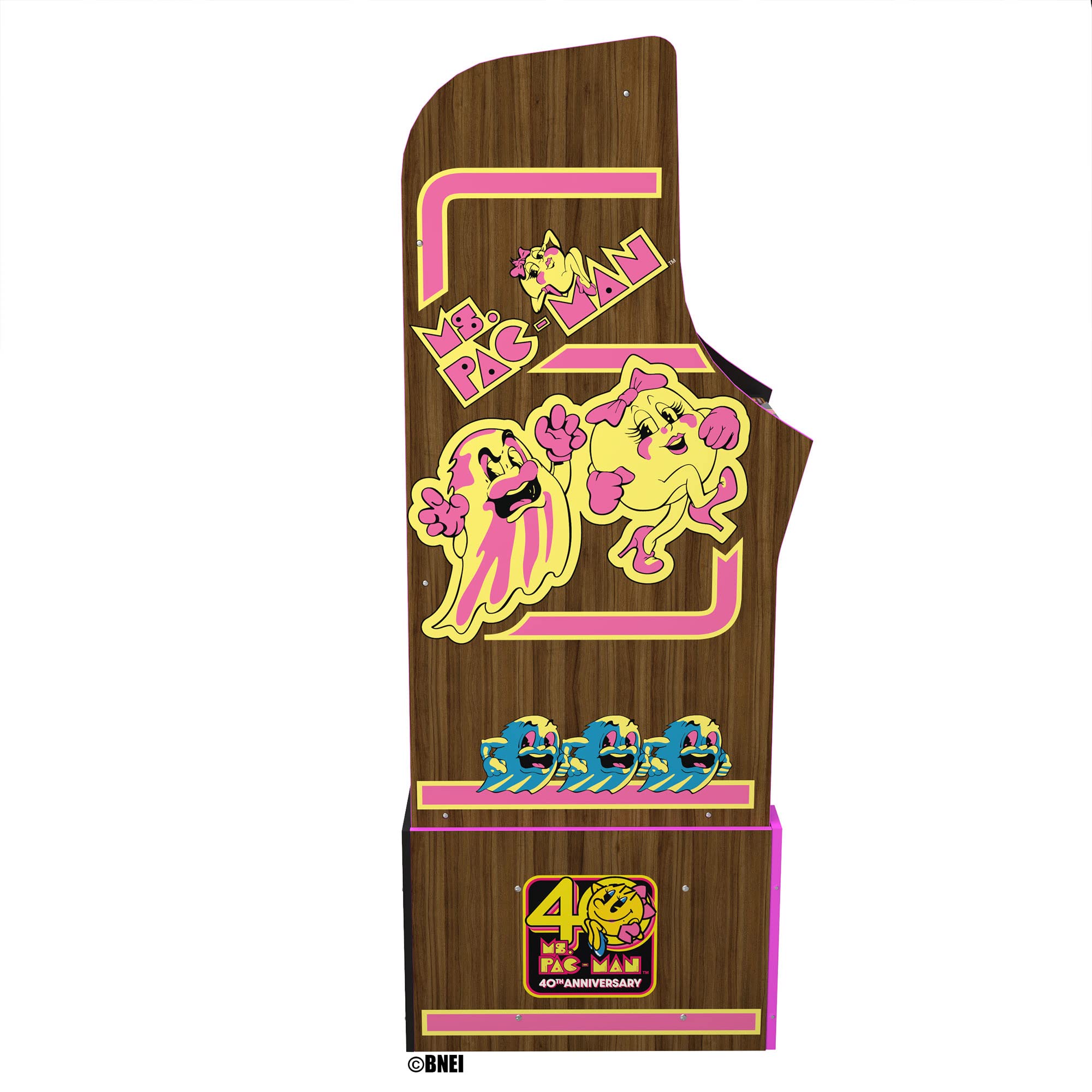 Arcade1Up Ms. Pac Man 40th Anniversary Classic 10 in 1 Coinless Arcade Video Game Cabinet Machine with Riser for Home Rec Rooms
