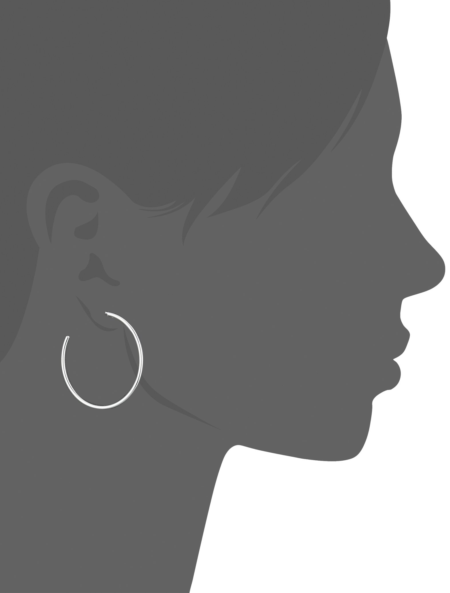 Amazon Essentials Sterling Silver Lightweight Polished 45mm C-Hoop Earrings, (previously Amazon Collection)