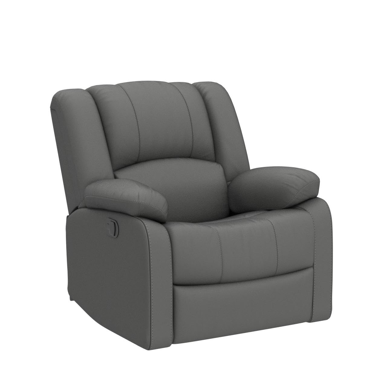 ASHOMELI Large Real Leather Recliner Chair, 150 Degree Tilt, Living Room Bedroom Sofa Recliner (Dark Grey)