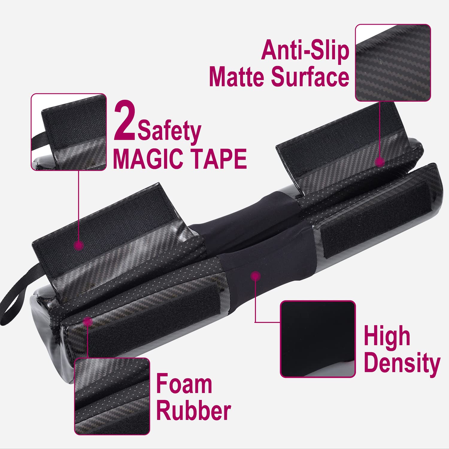 Barbell Pad for Hip Thrust with Fastening Cloth and Carry Bag, Squat Bar Pad with Closure, Neck & Shoulder Squat Cushion Bar Padding for Hip Thrusts - Fits All Standard and Olympic Bars